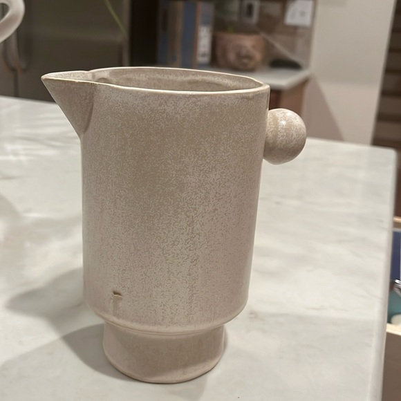 Creative Co-Op | Accents | Creative Coop Beige Modern Stoneware Pitcher ...